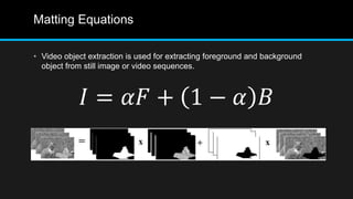Video Object Extraction Using Feature Matching Based on Nonlocal Matting | PPT