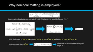 Video Object Extraction Using Feature Matching Based on Nonlocal Matting | PPT