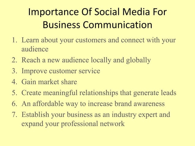 Social Media for Business Communication | PPTX