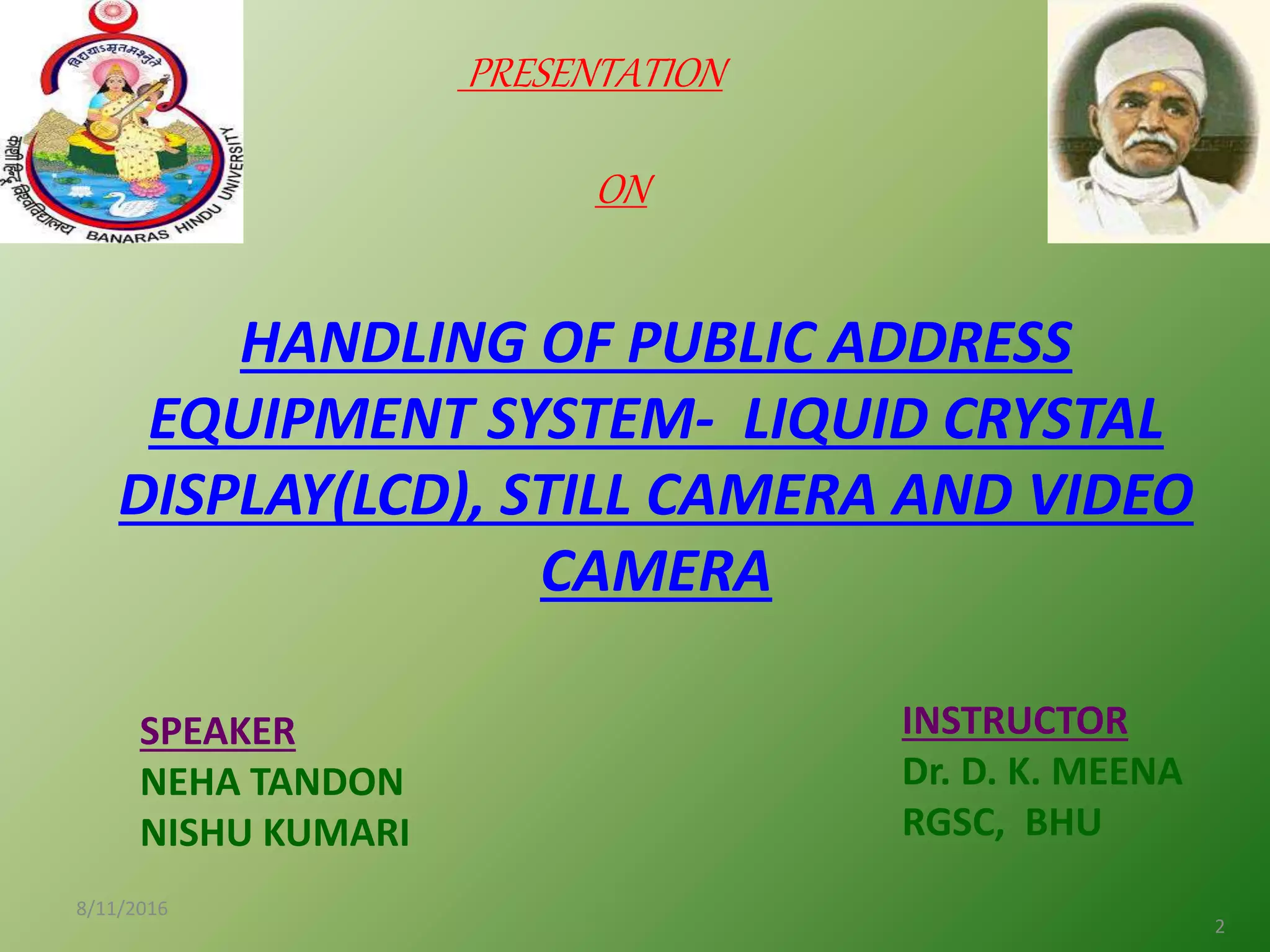 Handling of public address equipment system | PPTX