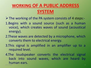Handling of public address equipment system | PPTX