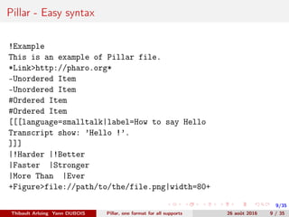 Pillar: one language for all supports | PPT