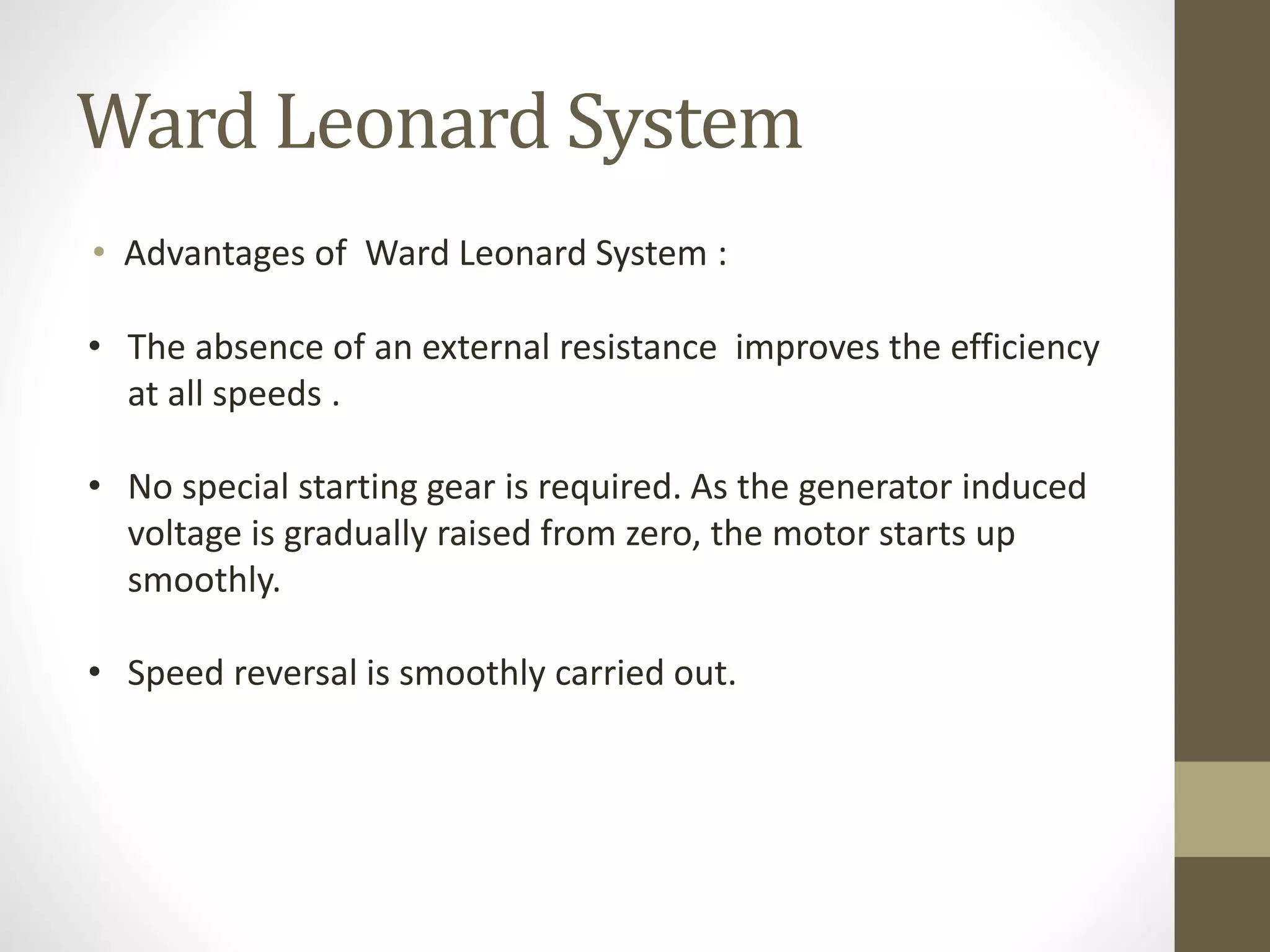 Ward leonard method & Characteristics of series motor | PPTX | Radio ...