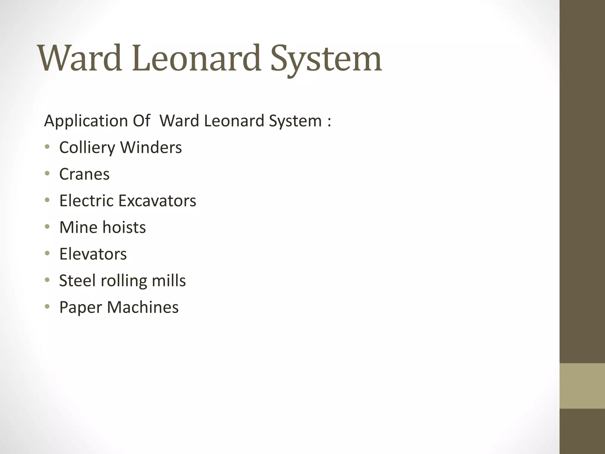 Ward leonard method & Characteristics of series motor | PPTX | Radio ...