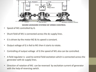 Ward leonard method & Characteristics of series motor | PPTX