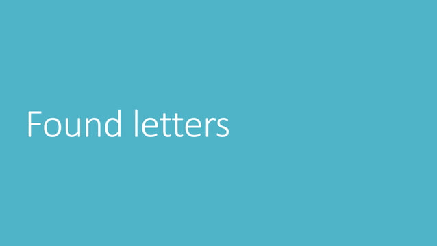 Found letters | PPT