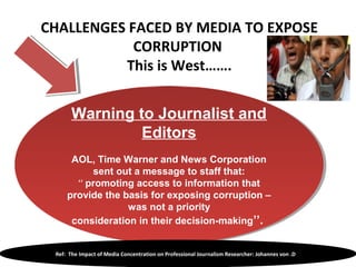 Presentation.. media and challenges of global corruption slideshare | PPT
