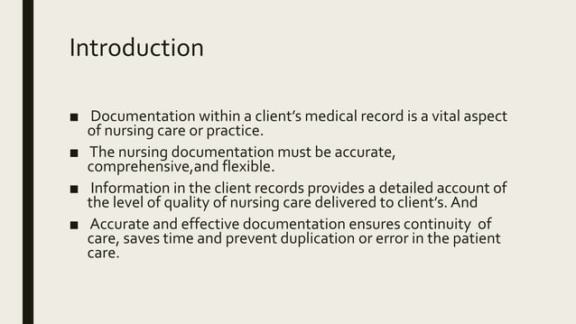 DOCUMENTATION IN NURSING | PPTX