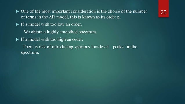 Parametric Method Of Power Spectrum Estimation Pptx Computer Networking Computing