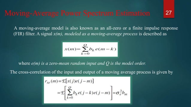 Parametric Method Of Power Spectrum Estimation Pptx Computer