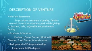 Presentation on Business Plan of a park | PPTX