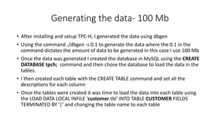 MySQL vs. MonetDB | PPTX