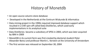 MySQL vs. MonetDB | PPTX