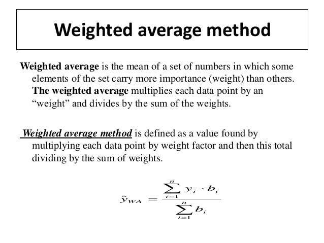 Weighted Average Formula Weighted Average Formula