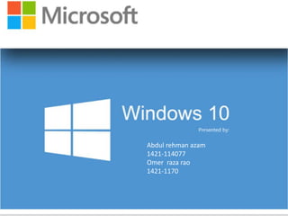 windows 10 Presentation | PPTX