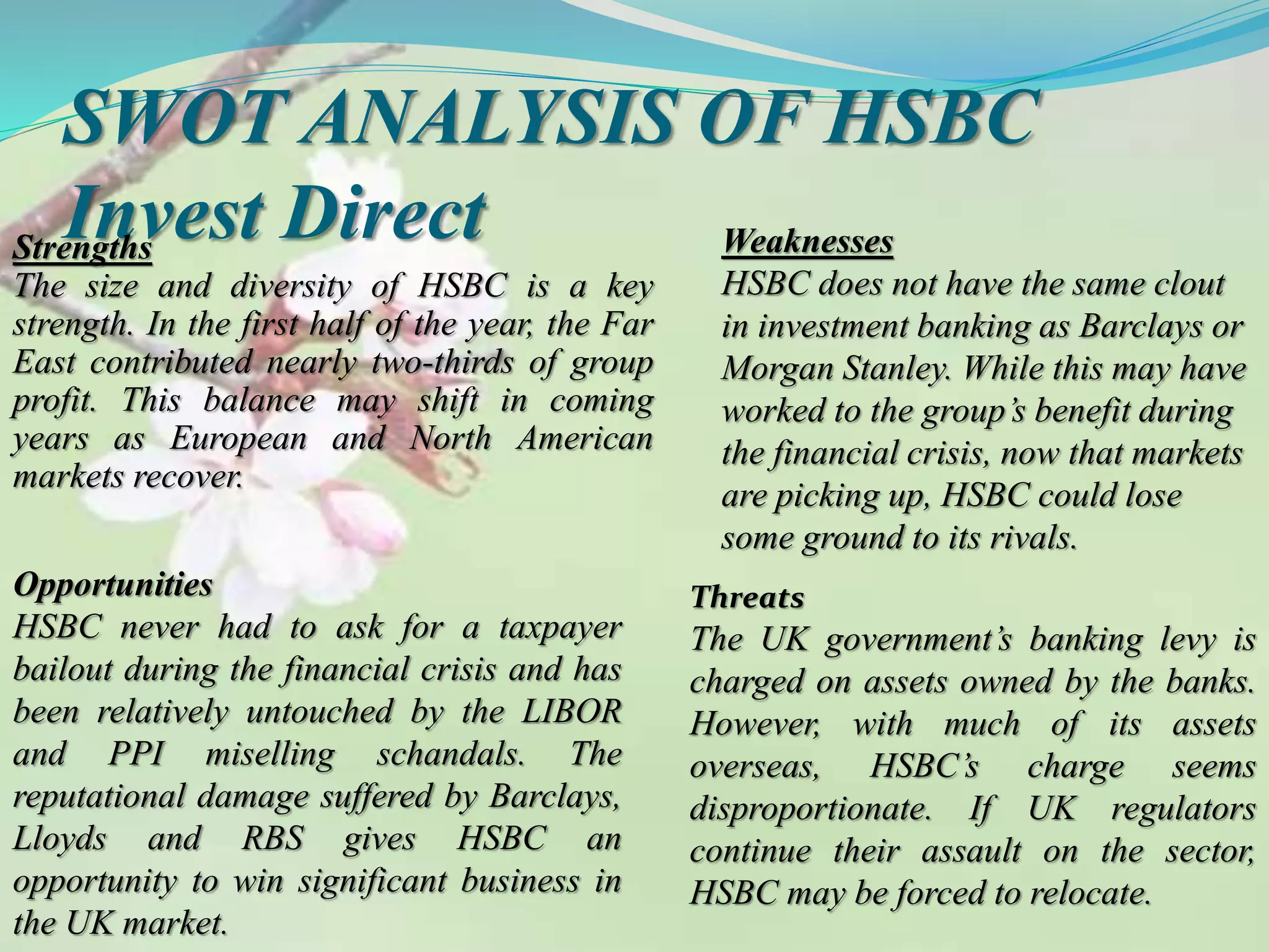 Case study on HSBC Bank | PPTX
