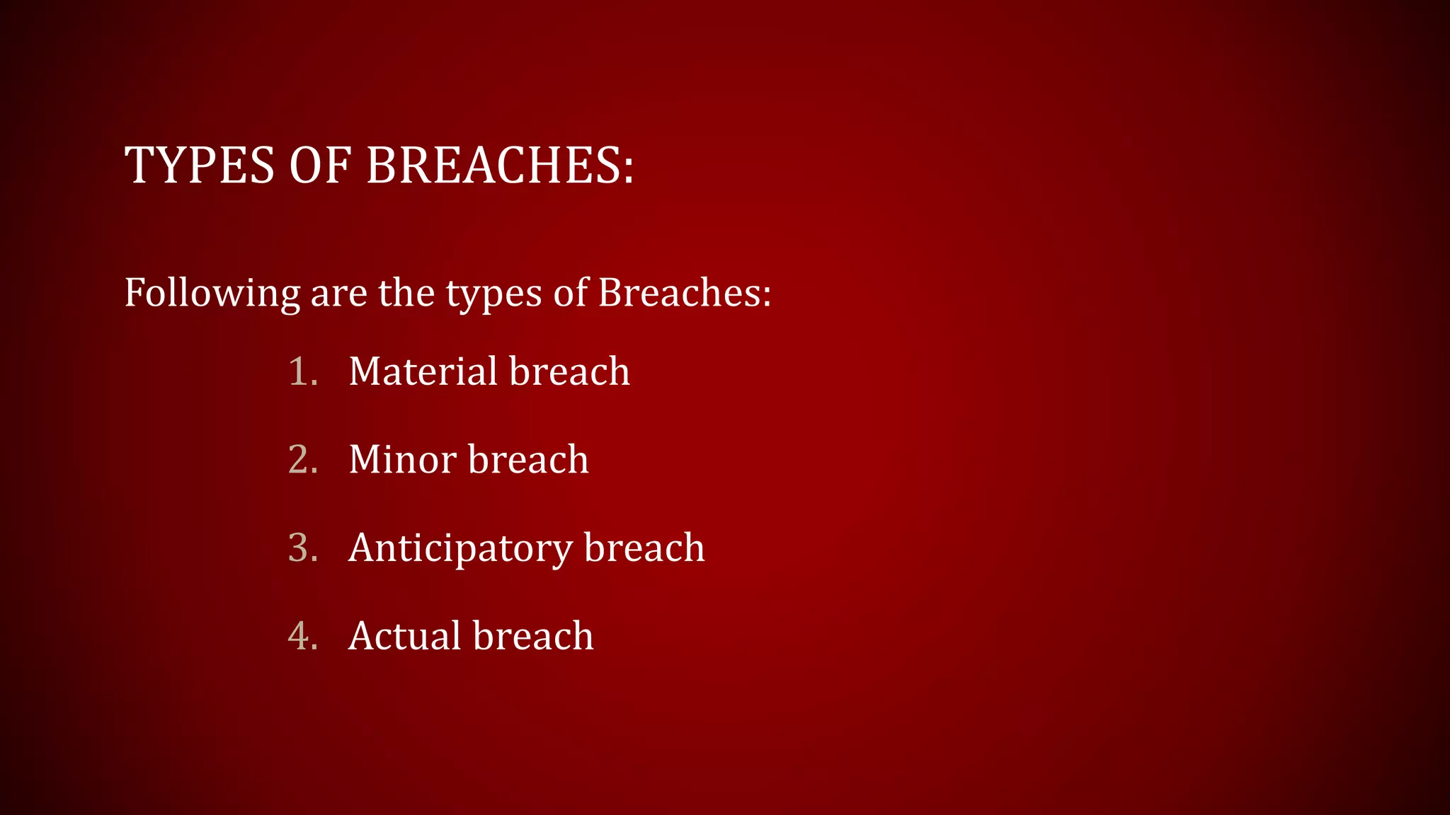 Presentation on Breach Of Contract | PPTX