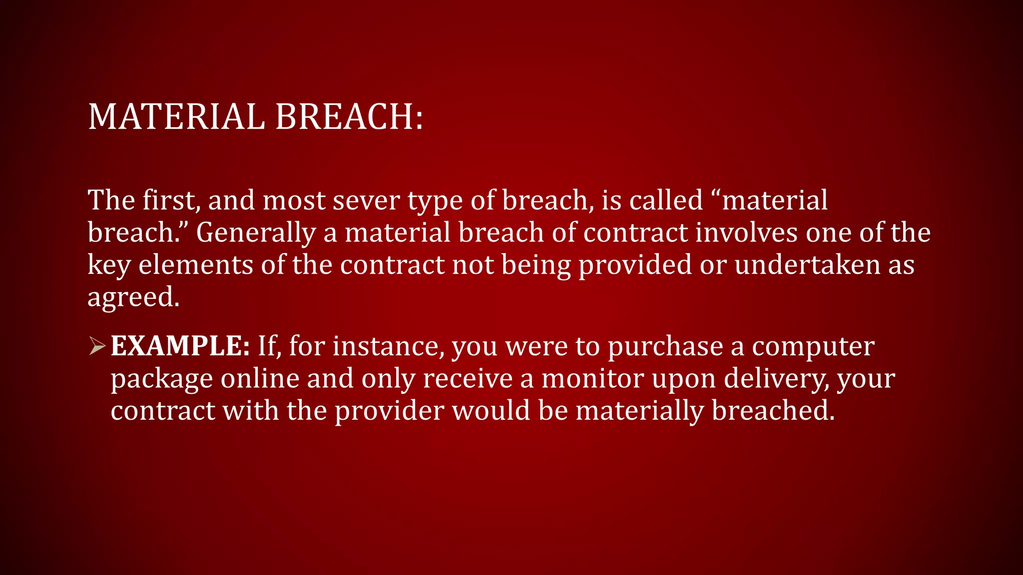 Presentation on Breach Of Contract | PPTX