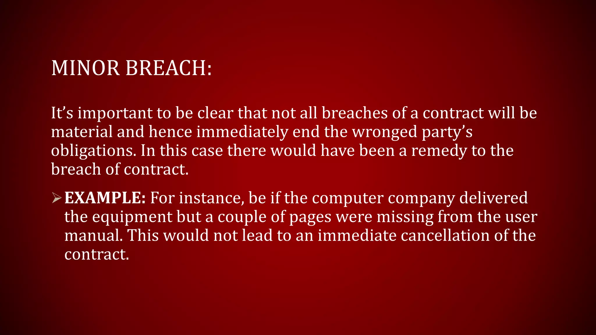 Presentation on Breach Of Contract | PPTX