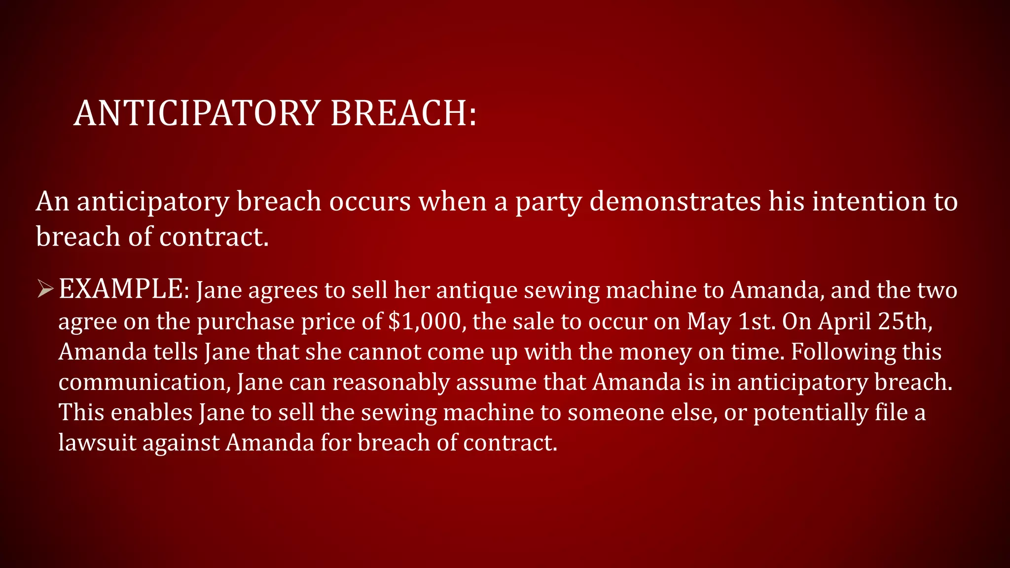 Presentation on Breach Of Contract | PPTX