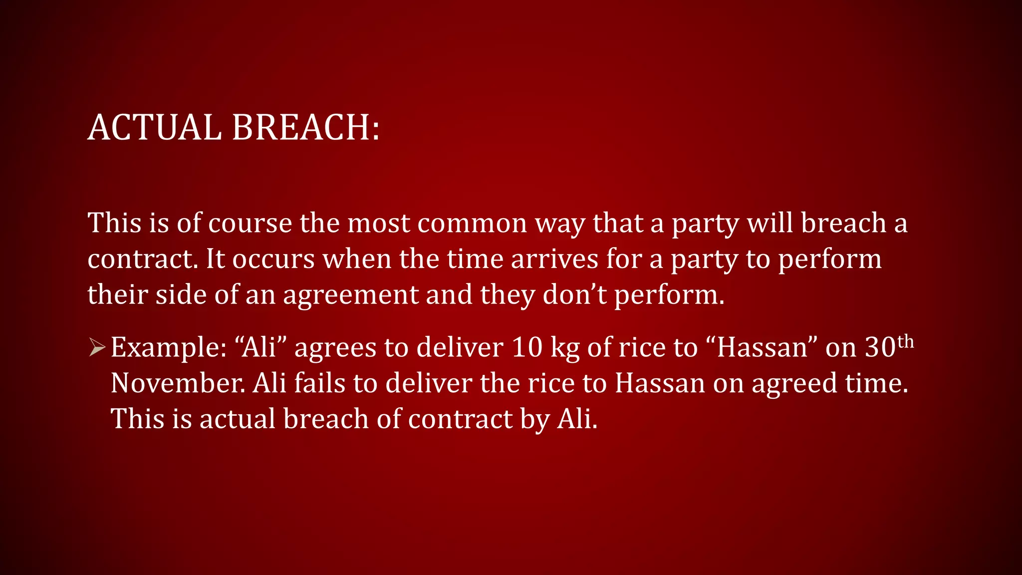 Presentation on Breach Of Contract | PPTX