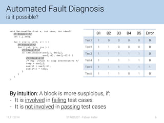 Systematic Architecture Level Fault Diagnosis Using Statistical Techniques | PPT