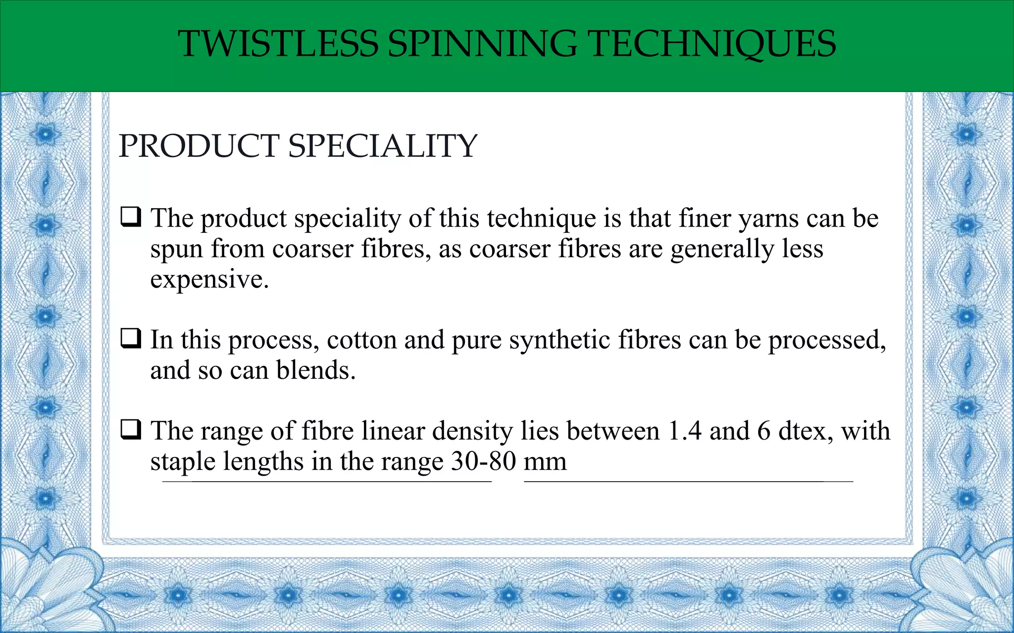 Different Spinning Techniques | PPTX