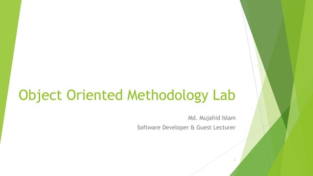 Object Oriented Methodology In Java Lecture 1 Ppt