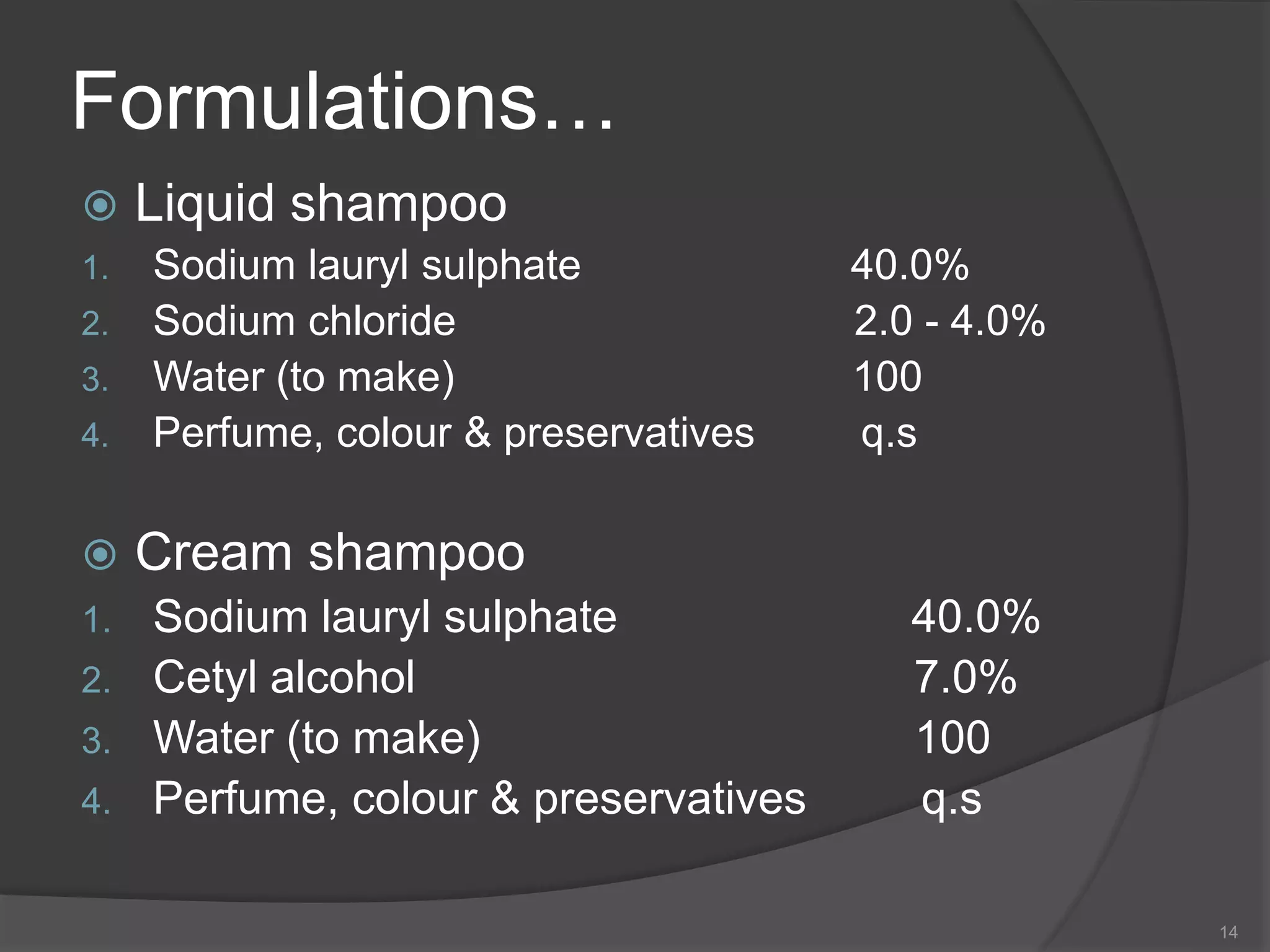 buidings blocks for formulation of shampoo, toothpaste and creams | PPTX