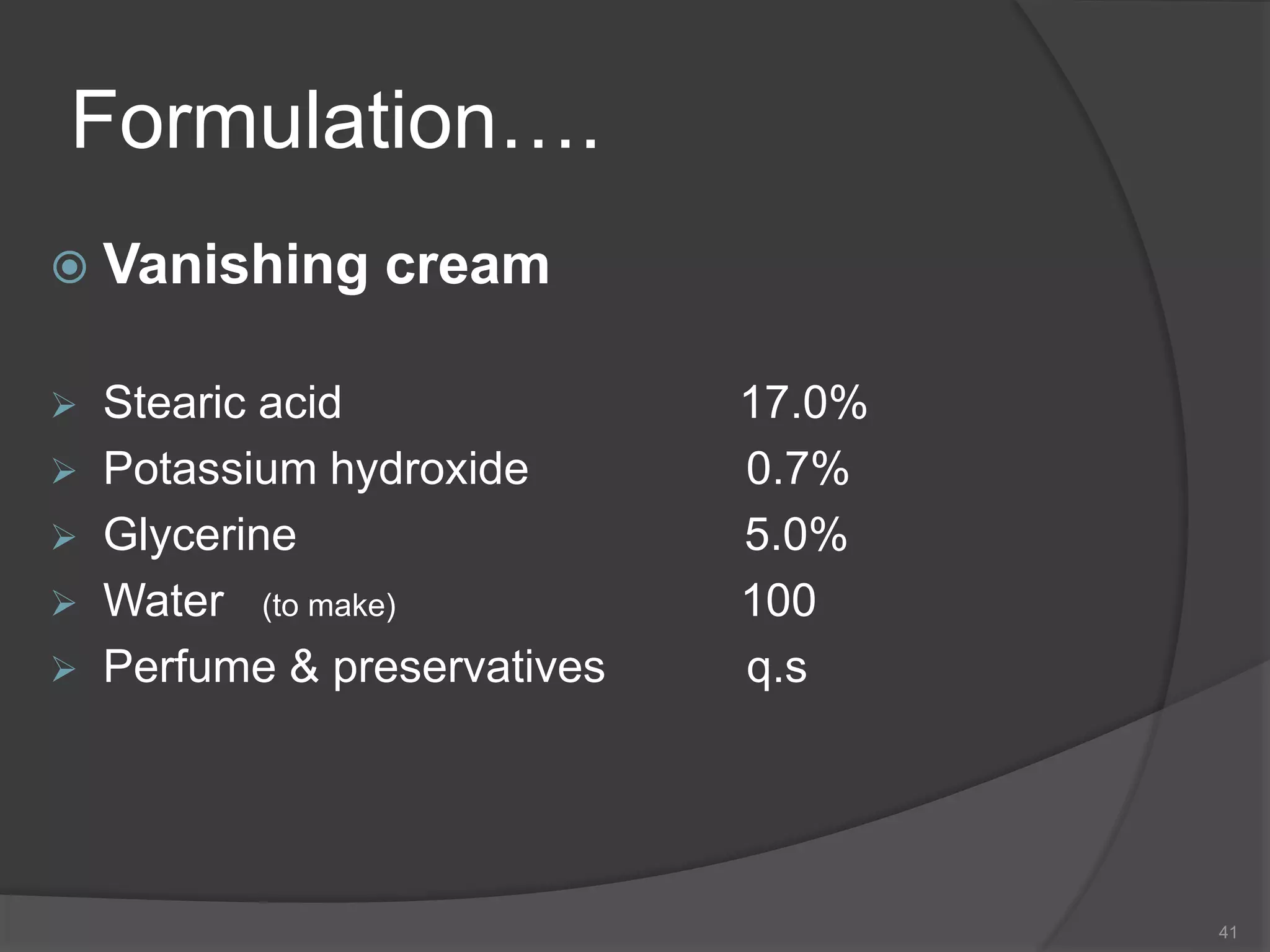 buidings blocks for formulation of shampoo, toothpaste and creams | PPTX