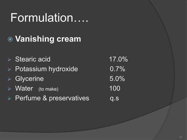 buidings blocks for formulation of shampoo, toothpaste and creams | PPTX