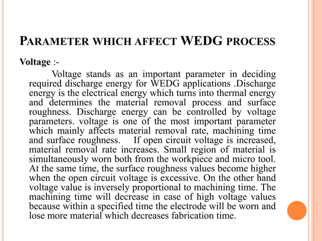 Wire Electrical Discharge Grinding | PPTX