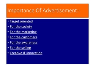Importance of Advertisement | PPTX
