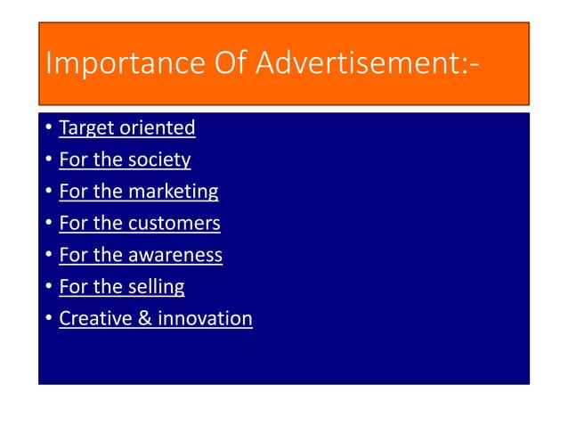 Importance of Advertisement | PPT