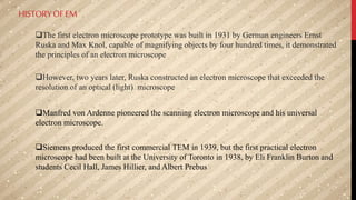 Light Microscope and Electron Microscope [Best one] | PPTX | Chemistry ...