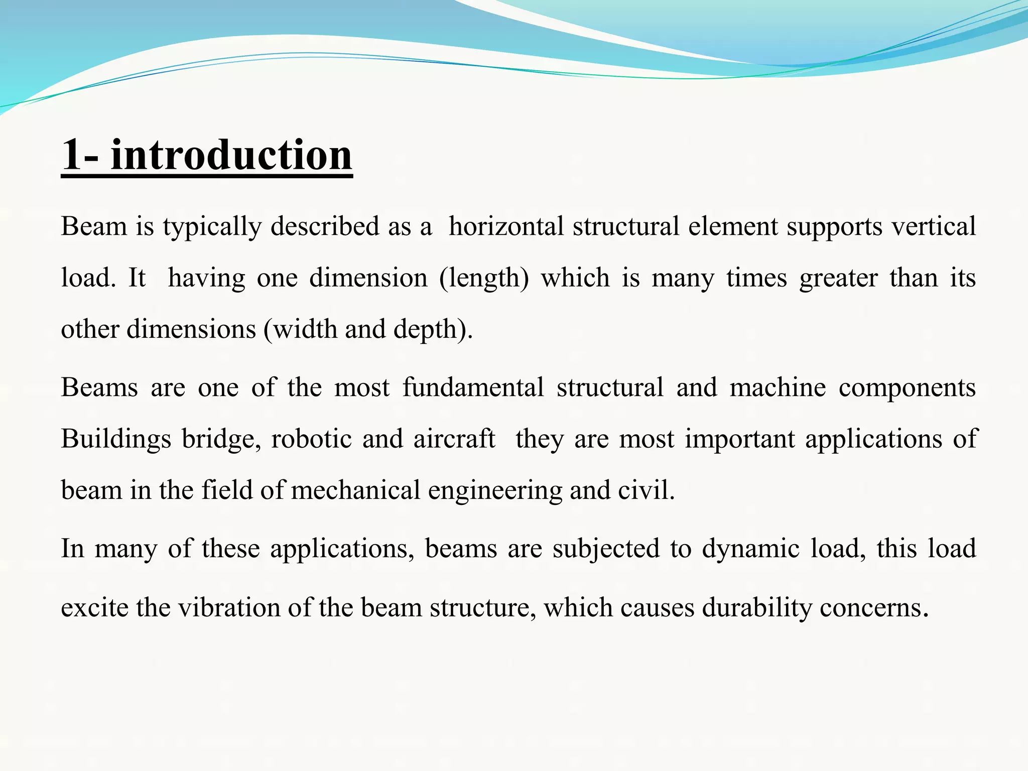 DYNAMIC RESPONSE OF SIMPLE SUPPORTED BEAM VIBRATED UNDER MOVING LOAD | PPTX