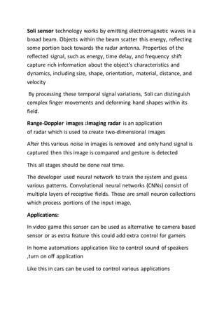 Soli sensor | DOCX | Physics | Science