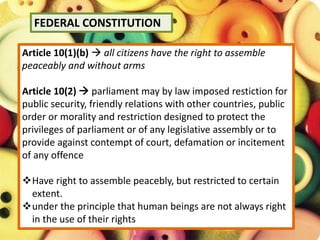 UNLAWFUL ASSEMBLY IN MALAYSIA BEFORE AND AFTER 2012 | PPT