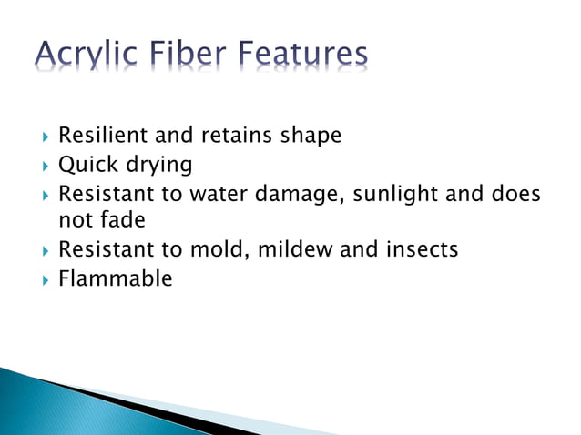 Acrylic fibre | PPTX | Chemistry | Science