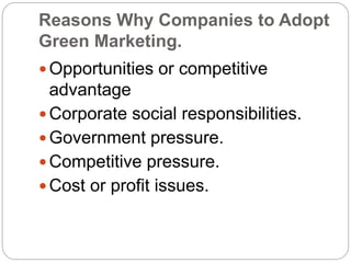 GREEN MARKETING: A COMPETITIVE ADVANTAGE | PPTX