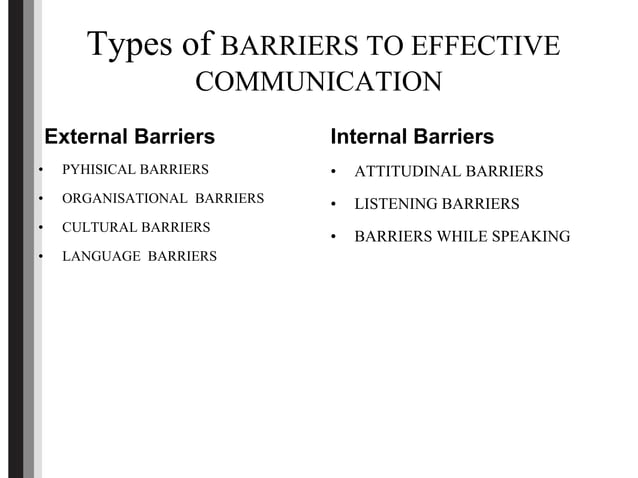 Solutions for external barriers in communication | PPTX