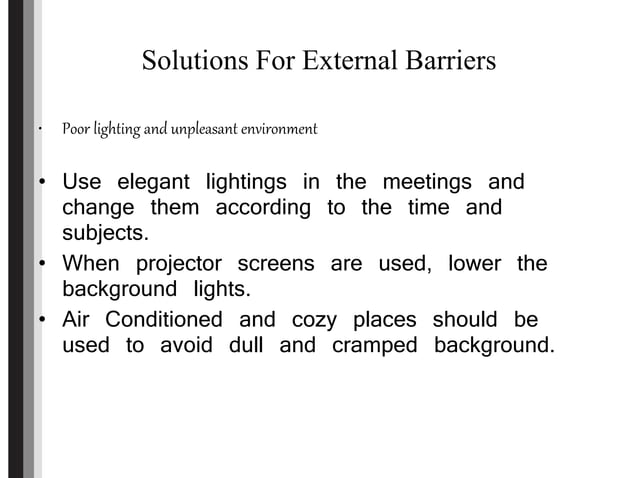 Solutions for external barriers in communication | PPTX