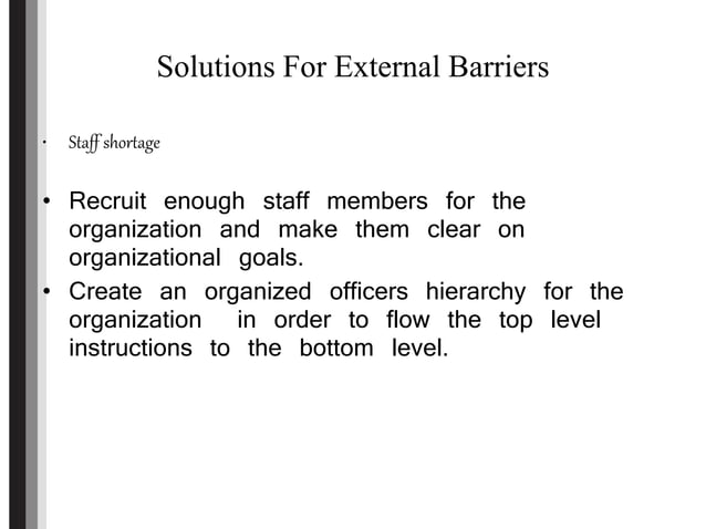 Solutions for external barriers in communication | PPTX