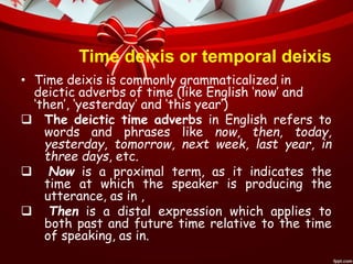 Presentation of deixis | PPTX
