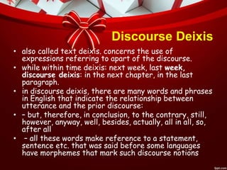 Presentation of deixis | PPTX