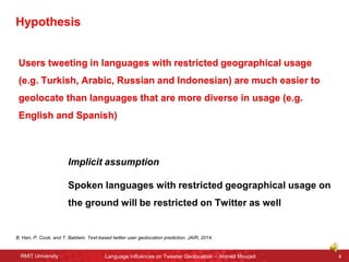 Language Influences on Tweeter Geolocation - Presentation | PDF | Technology & Computing