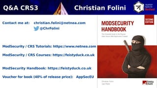 Introducing the OWASP ModSecurity Core Rule Set | PPT