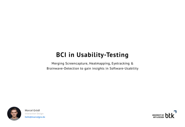 BCI in Usability-Testing - Marcel Grödl | PDF