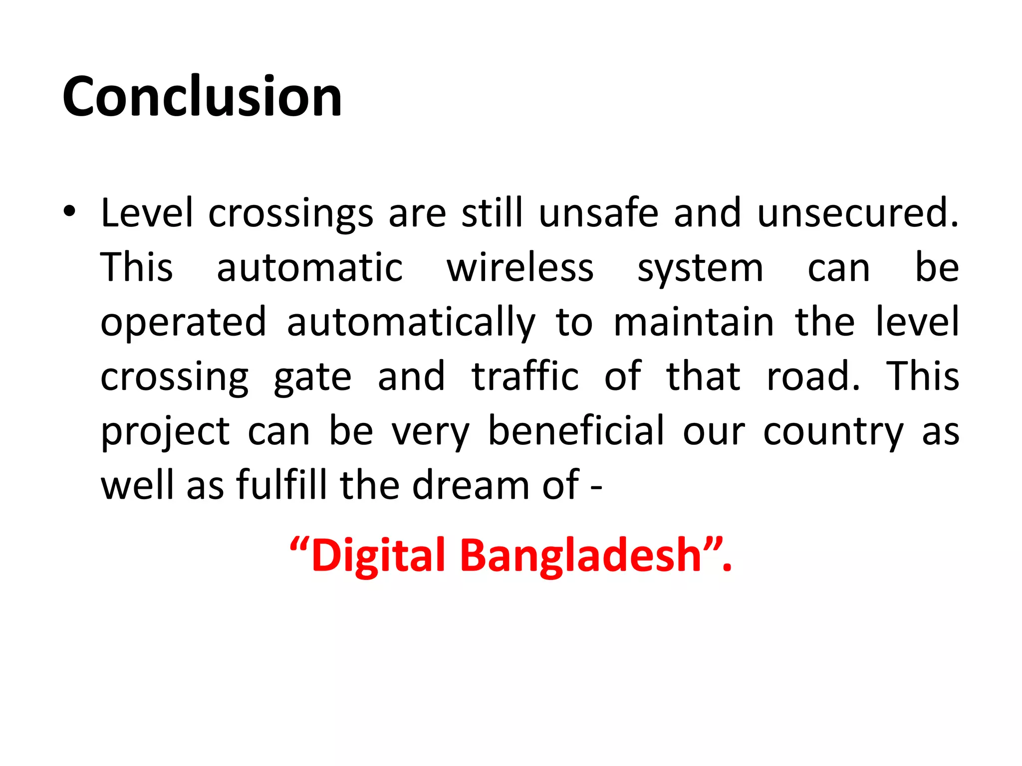 Presentation on Design and Development of Automatic Level-Crossing Gate Control by Using ...