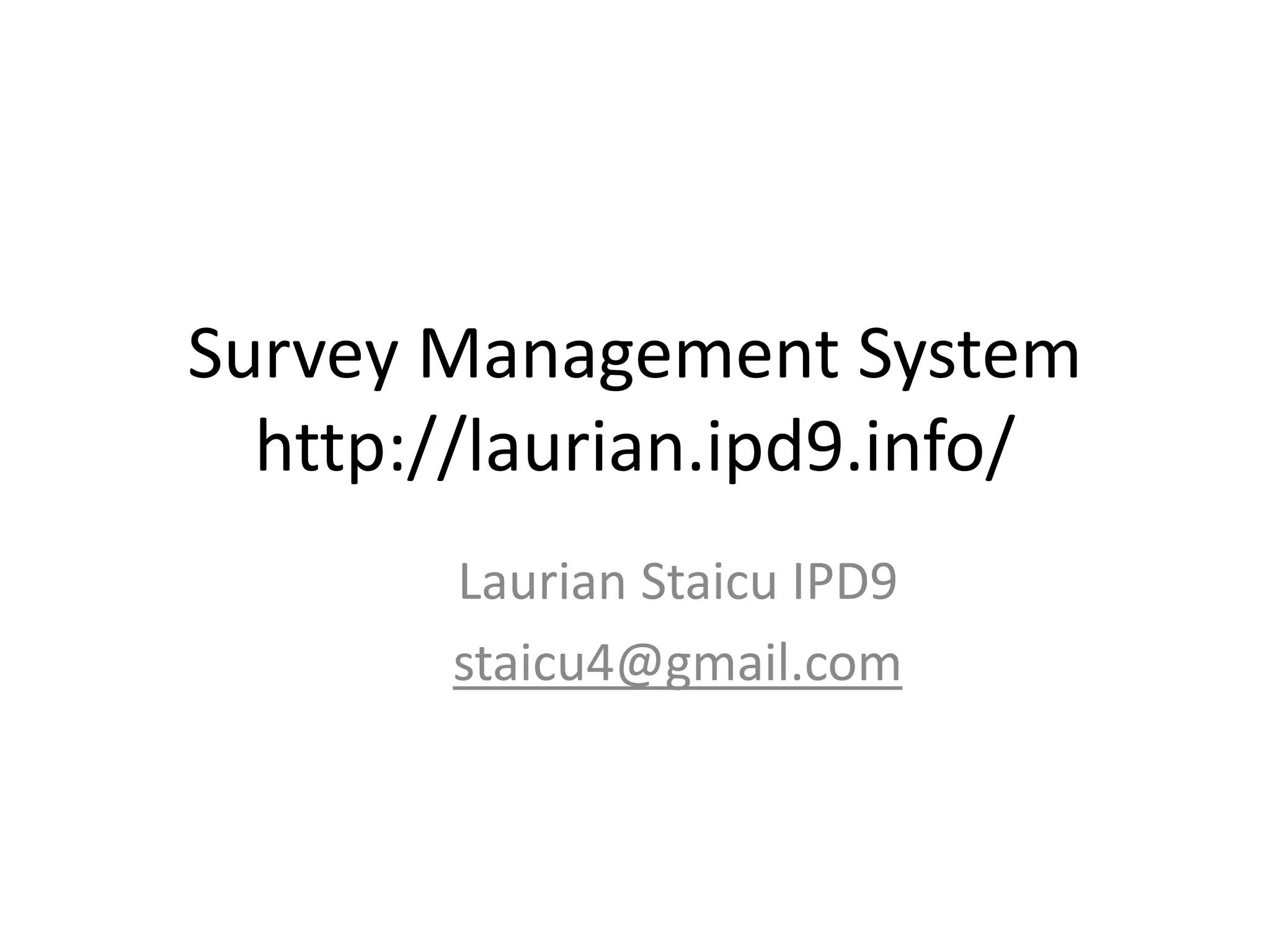 Survey Management System | PPT